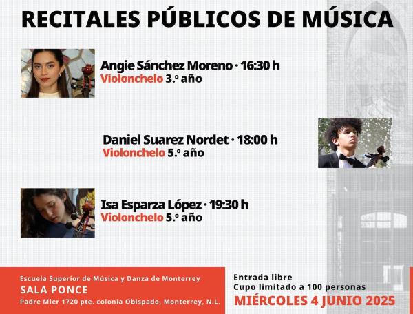 Recitales públicos de Música. Violonchelo - Angie Suárez Moreno ...