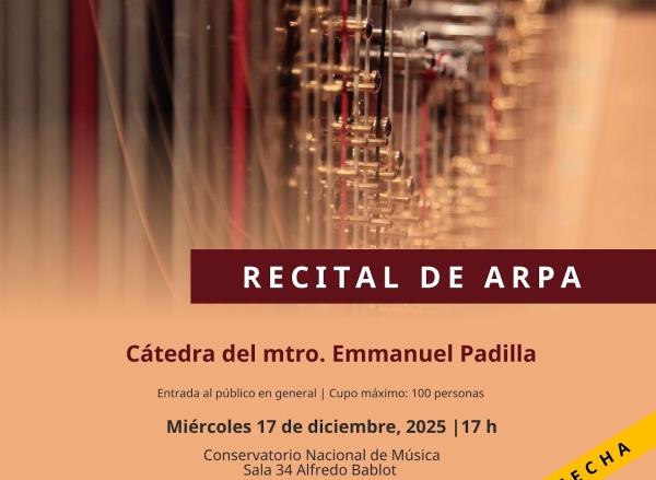 Recital de arpa - Cátedra del maestro Emmanuel Padilla | INBA ...